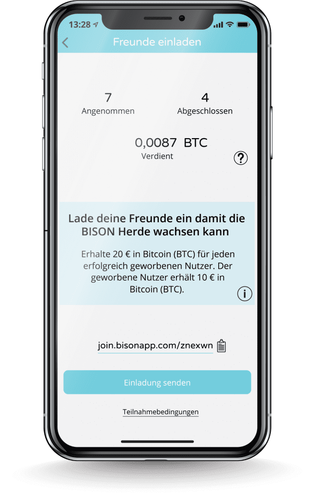 Invite your friends - BISON App
